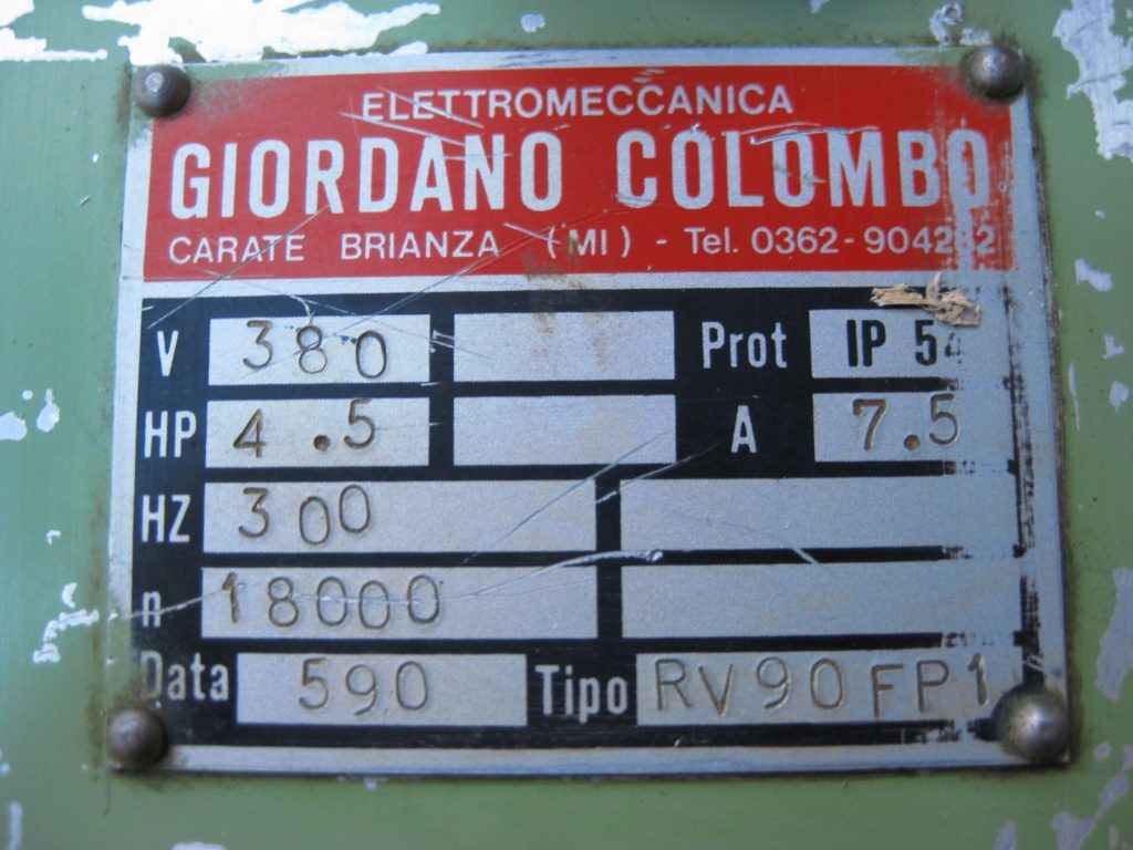 Colombo Spindle Motor RV 90 w/ Offset Aggregate Head (Used)